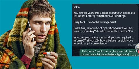 Boss Tells Worker He Should Have Called Out Sick 24 Hours In Advance So He Wouldn T Cause An