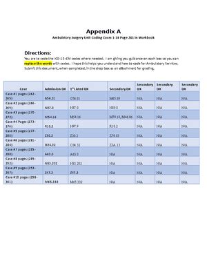 Module 10 Coding Case Study Appendix C Appendix C Physician Office Case Study Directions Go