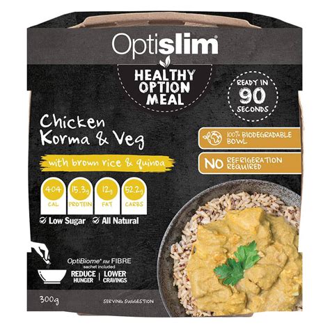 Chicken Korma And Vegetable With Brown Rice And Quinoa 300g Optislim