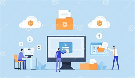 Business Technology Cloud Computing Service And Technology File Upload Backup On Cloud Server