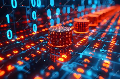Premium Photo Data Encryption And Cyber Security Concept With Glowing Binary Code And