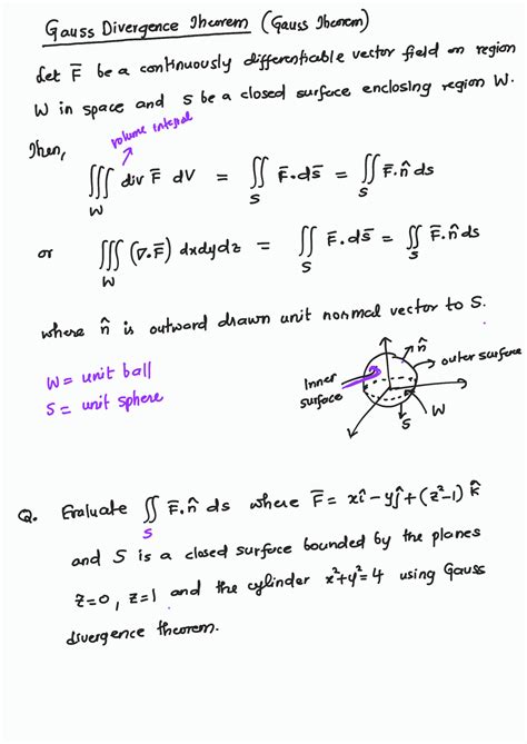 SOLUTION Gauss Divergence Theorem Studypool