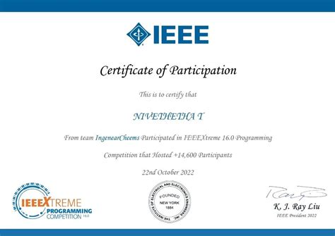 Nivethetha T On Linkedin Ieee Ieeextreme Hackathon Hackathon2022