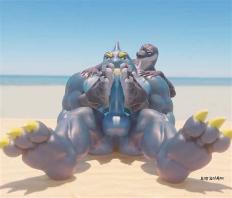 Footjob For Big Cock Muscle Shark