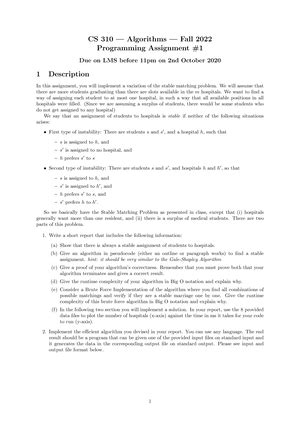 CS310 Algorithms Qdqd Lahore University Of Management Sciences CS