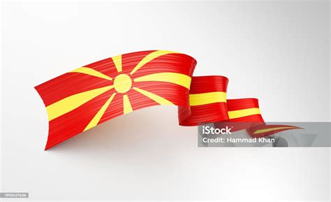 북 마케도니아의 3d 국기 3d 반짝이는 물결 치는 깃발 리본 흰색 배경 3d 일러스트 레이 션에 고립 0명에 대한 스톡 사진 및 기타 이미지 Istock