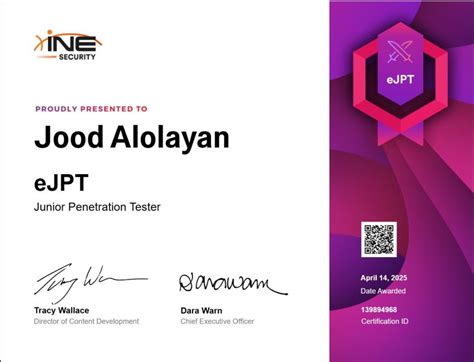 Ejpt Cybersecurity Infosec Ethicalhacking Careerdevelopment… Jood Alolayan 53 Comments