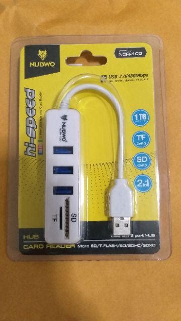 Nubwo ตัวเพิ่มช่อง ยูเอสบี พร้อม ตัวอ่านการ์ด Usb Hub 3 Port Card Reader 2 0 2 In1 รุ่น Ncr 100