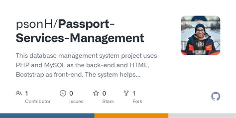 Github Psonhpassport Services Management This Database Management