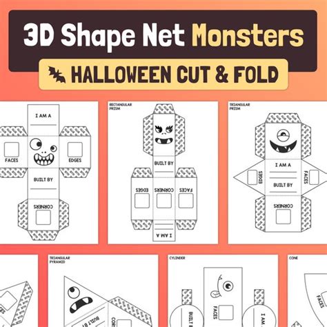 Rectangular Prism Cut And Fold Cute 3d Shape Nets Activity 4th 5th