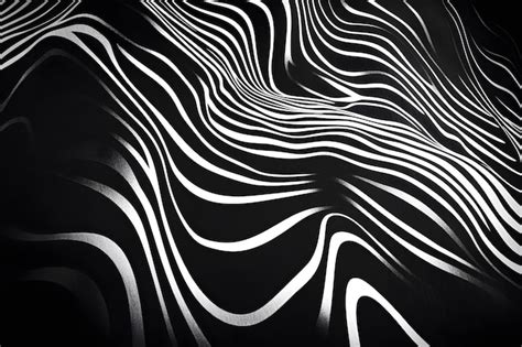 Abstract Black And White Wavy Lines Creating A Dynamic Visual Effect Premium Ai Generated Image