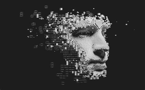 Abstract Digital Human Face Stock Illustration Illustration Of Background Cyber 161583263