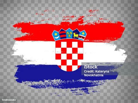크로아티아 브러시 스트로크 배경의 국기입니다 디자인 앱 Ui의 투명한 배경에 크로아티아를 표시합니다 스톡 벡터입니다 Eps10 0명에 대한 스톡 벡터 아트 및 기타 이미지