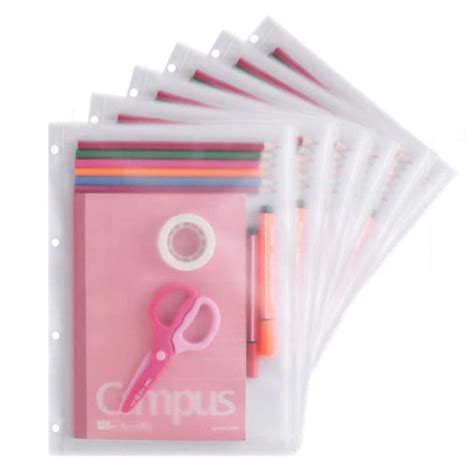A4ขนาด4แหวนใส Pvc ซิป Binder กระเป๋าใส่หน้า Organizers กระดาษพลาสติกเอกสารไฟล์แผ่น Photo แขน