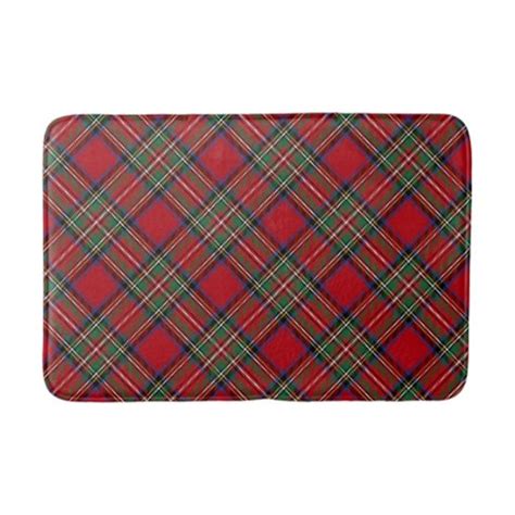 Classic Plaid Red And Green Clan Stewart Tartan Bath Mat Zazzle