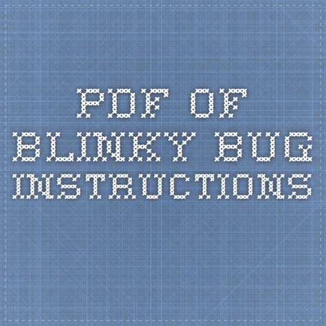 Pdf Of Blinky Bug Instructions Stem Education Science Activities