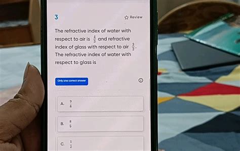 3 Review The Refractive Index Of Water With StudyX