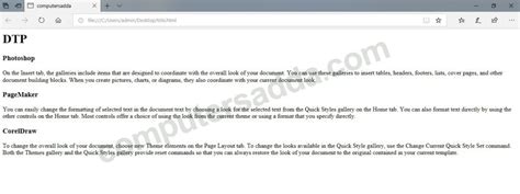 Html Telugu Tutorials Heading And Paragraph Tags Part 5 Computers Adda
