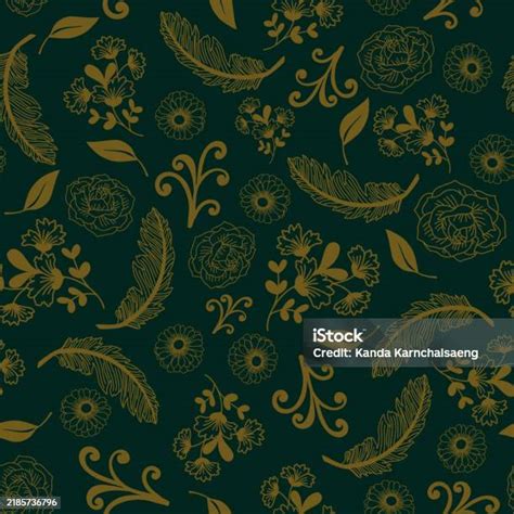 녹색과 황금색의 도자기 모티브의 이국적인 전통 동양 꽃 완벽 한 반복 0명에 대한 스톡 벡터 아트 및 기타 이미지 0명 고대의 고풍스런 Istock