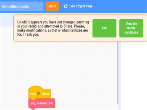 Pop Ups Messages When You Remix A Project Read The First Post Discuss Scratch