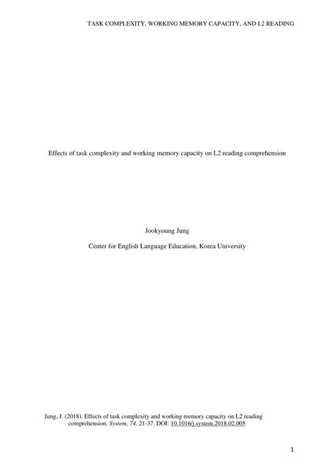 pdf effects of task complexity and working memory capacity on l2