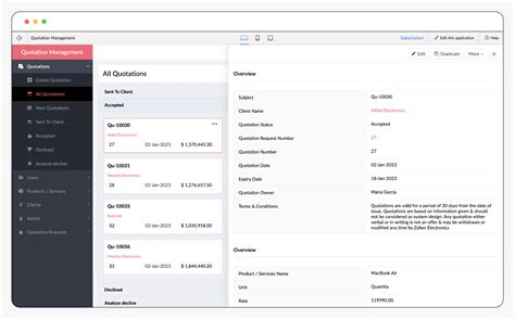 Free Quotation Management Software Zoho Creator