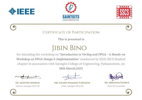 jibin bino on linkedin successfully attended the workshop on fpga
