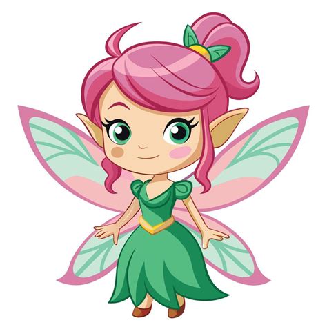 Beautiful Fairy Cartoon Character 55898294 Vector Art At Vecteezy