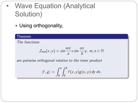 2 Dimensional Wave Equation Analytical And Numerical Solution Pptx Physics Science
