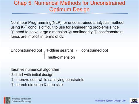 Ppt Chap 5 Numerical Methods For Unconstrained Optimum Design Powerpoint Presentation Id