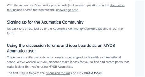 Myob Users Access To Acumatica Knowege Base And Product Ideas Community