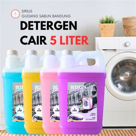 Jual Deterjen Cair Sirius 5 Liter Detergent Cair Detergen Laundry Sabun Cuci Pakaian Baju