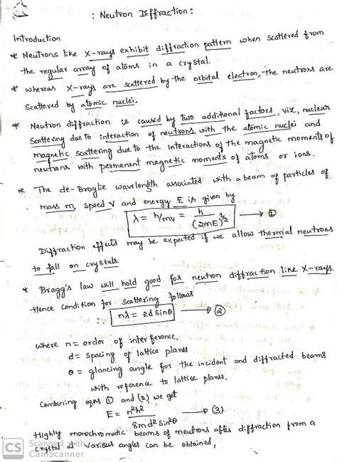 Neutron Diffraction Notes Pdf For Mscbsc