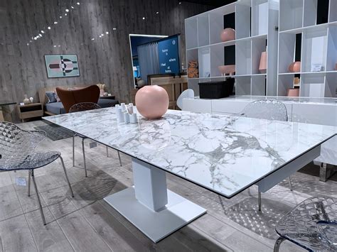 Calligaris Echo Extendable Dining Table White Marble Furnitalia