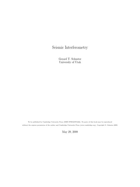 Pdf Seismic Interferometry Dokumentips