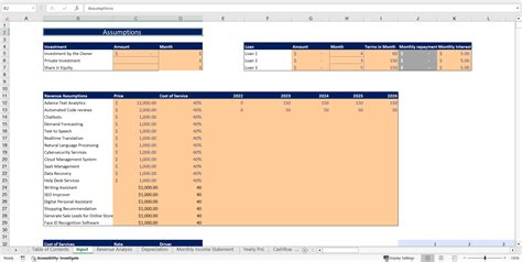 AI Services Excel Financial Model Template Excel XLS