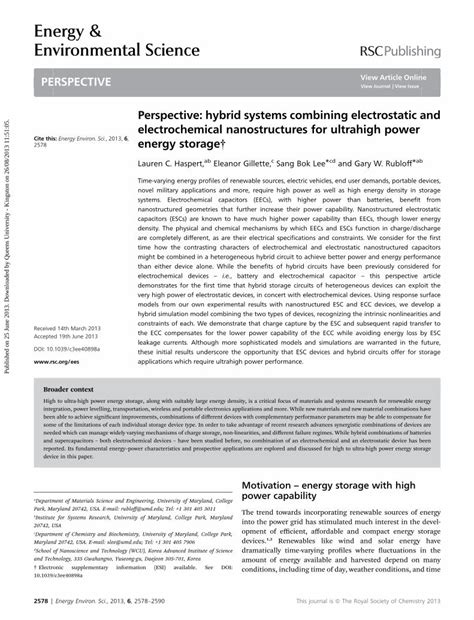 Pdf Perspective Hybrid Systems Combining Electrostatic And