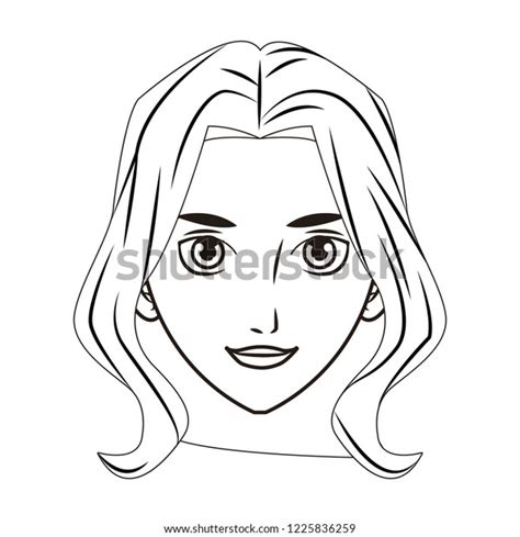 Girl Face Black And White Clipart
