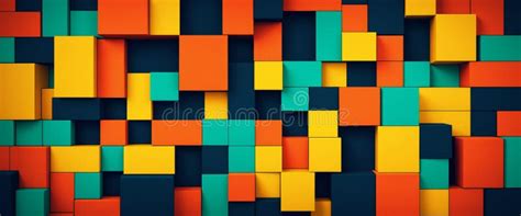 Vibrant Abstract Geometric Blocks Pattern In Bold Colors Stock Image Image Of Abstract Grid