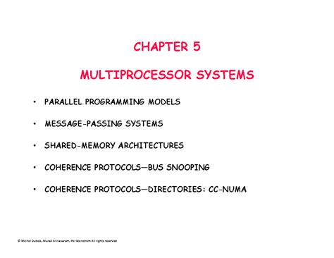ch 5 multiprocessor systems chapter 5 multiprocessor systems