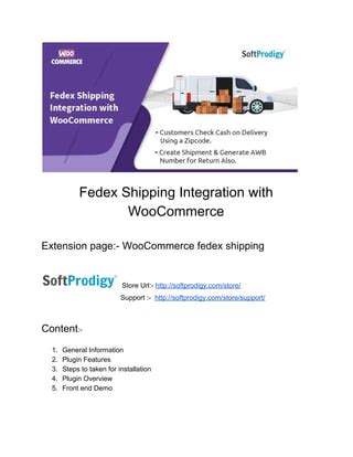 FedEx Shipping Integration With WooCommerce PDF