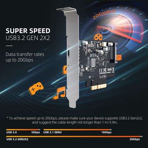 MAIWO Port USB Gen X Gbps PCIe Card USB C SuperSpeed PCI Express X Host