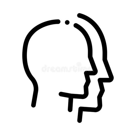 Scan Head Authentication Icon Vector Outline Illustration Stock Vector