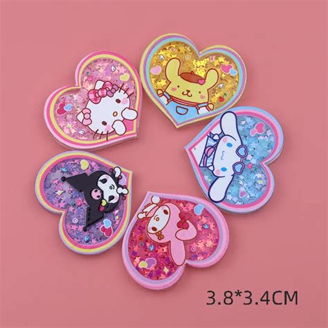 카와이 산리오 패치 헬로 키티 시나모롤 귀여운 만화 애니메이션 수지 액세서리 여아 선물용 Diy 소재 장난감 대형 사이즈