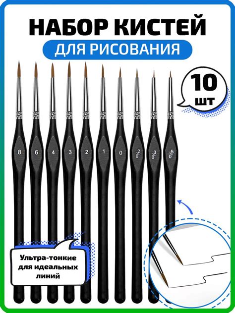 Набор кистей для рисования Круглая № 5 0 3 0 10 шт купить на Ozon по низкой цене 1908286856