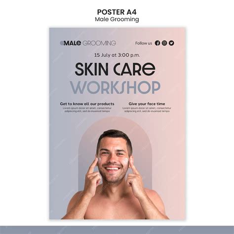 Free Psd Male Grooming Poster Template