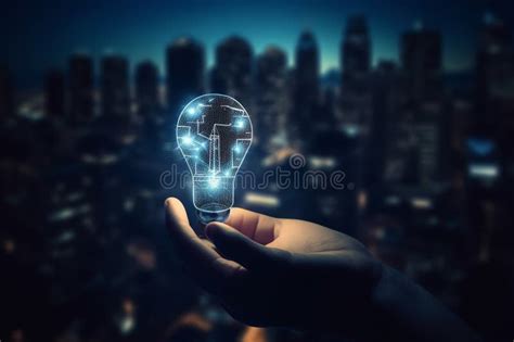 Creative New Ideas And Innovation Hand Holding Light Bulb And Smart Brain Inside And