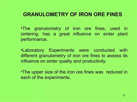 Sintering Plant At A Glance Ppt