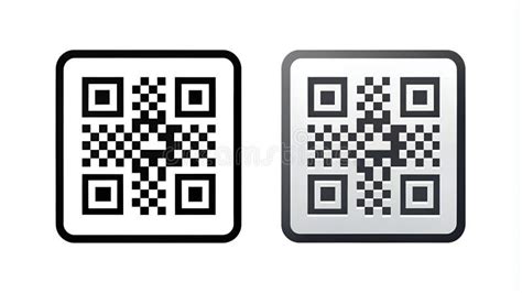 Qr Code Icon Set Scan Qrcode Pictogram In Black Filled And Outlined Style Stock Illustration