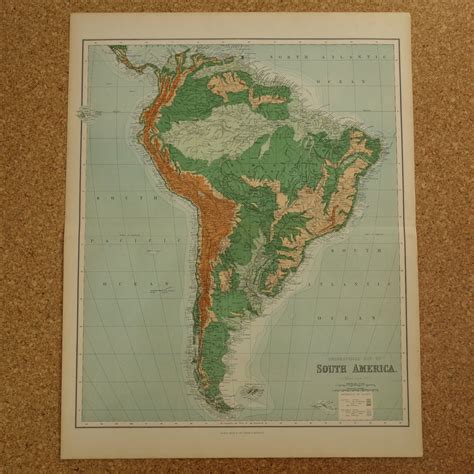 Zuid Amerika Grote Oude Kaart Van Zuid Amerika 130 Jaar Oude Landkaar